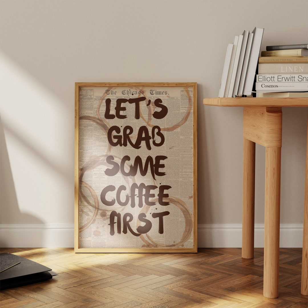 COFFEE PRINT Wall Art - Trendy Wall Art Coffee Poster Kitchen Prints ...