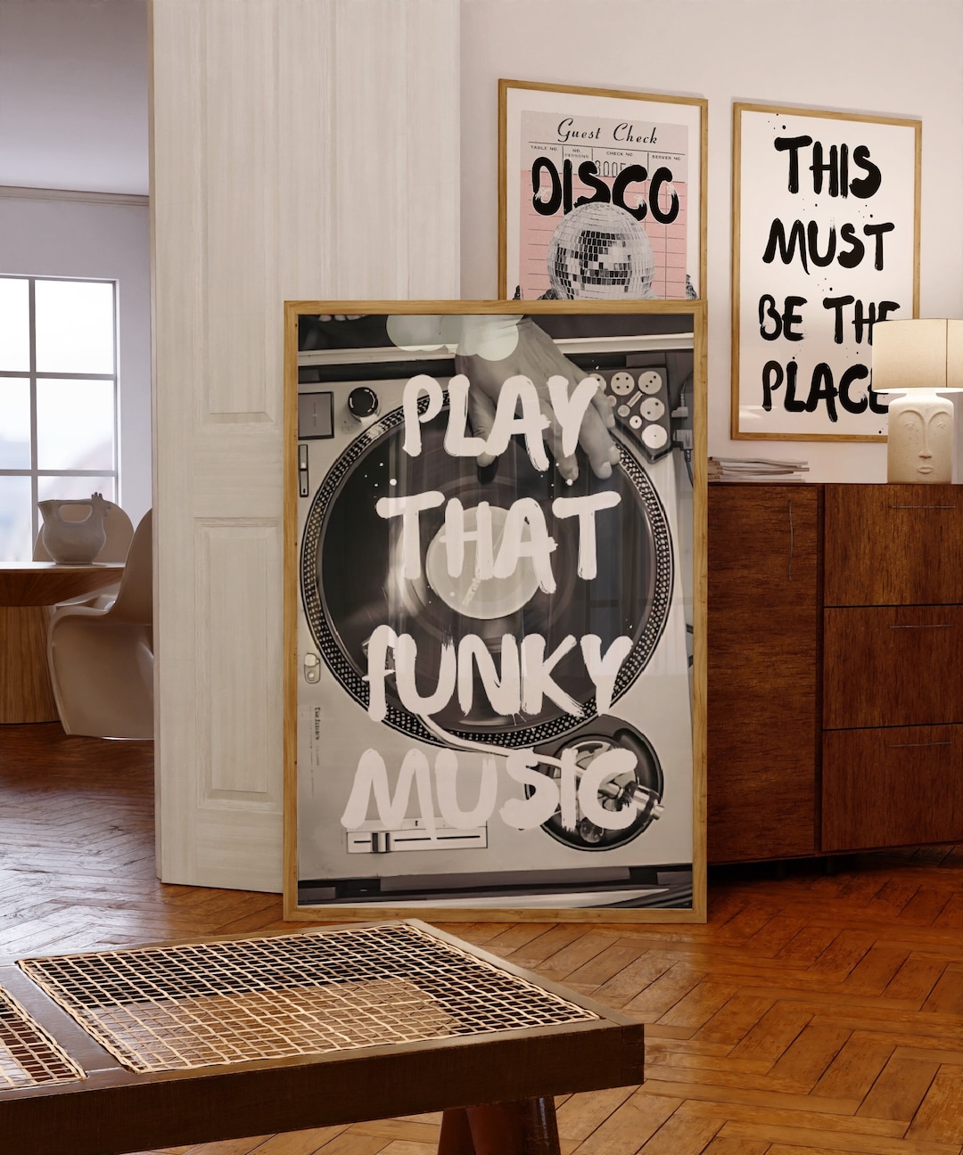 Play That Funky Music Print, Retro Style Wall Art, Trendy Black Poster ...