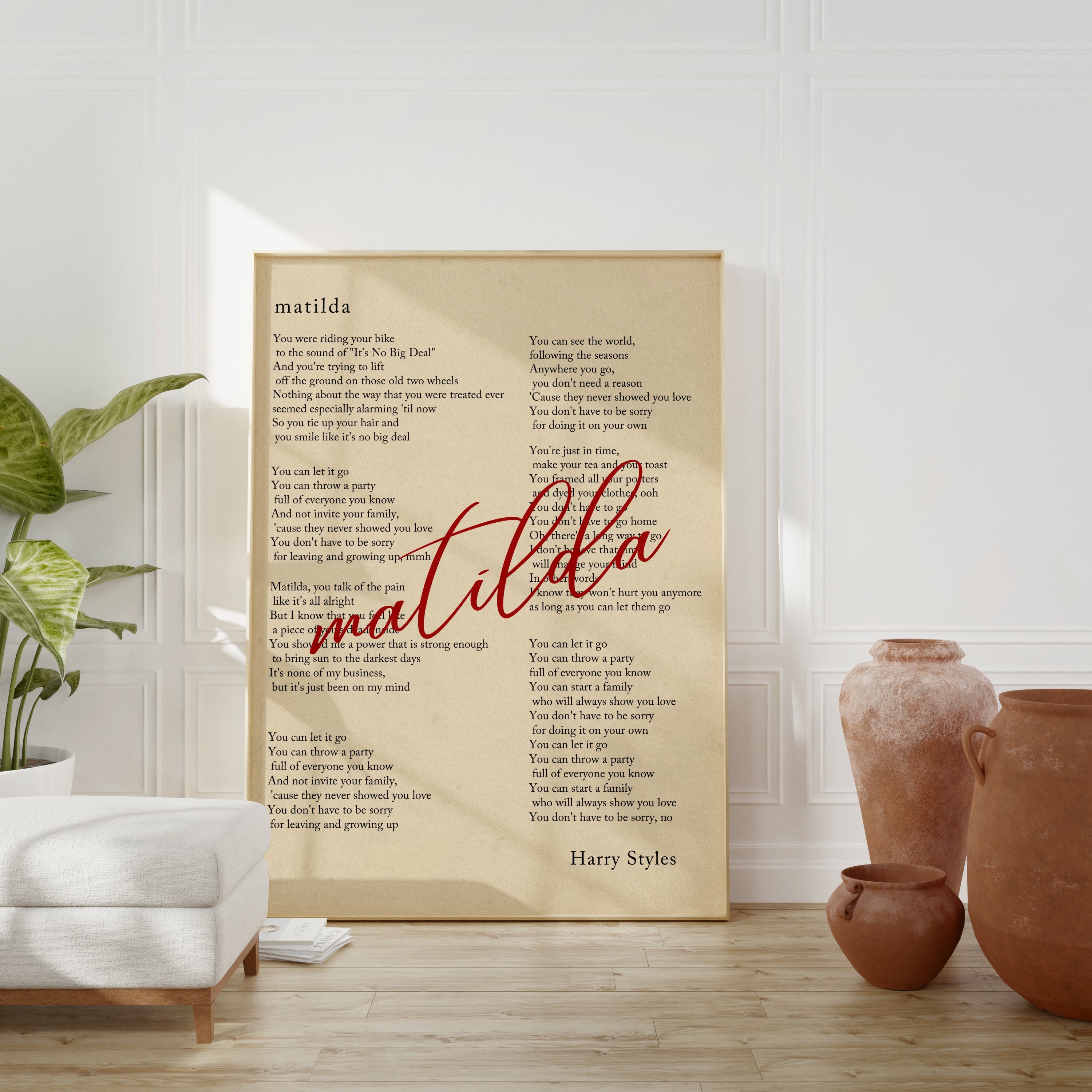 Matilda Harry Styles Poster Harry Styles Print Matilda - Etsy UK