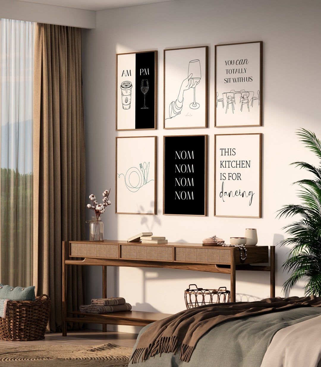 KITCHEN Print Set of 6 PRINTABLES | Kitchen Wall Art | Kitchen Gallery ...