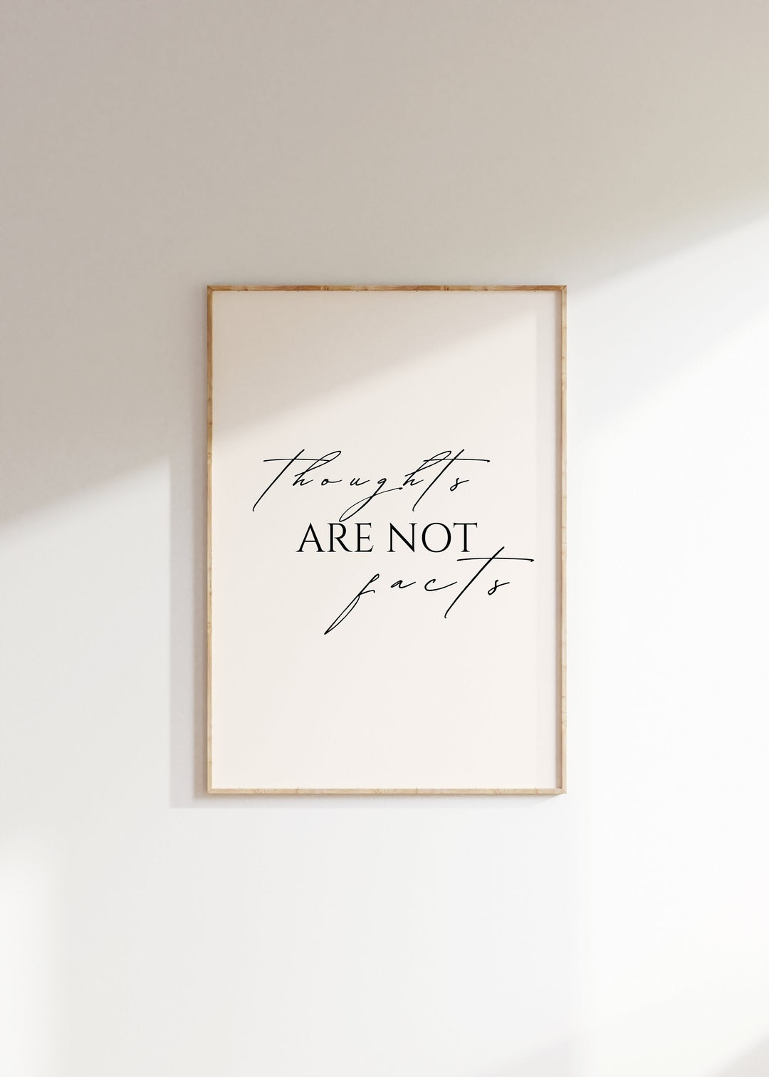 THOUGHTS Are NOT FACTS Poster Therapy Decor Mindful Art Zen Wall Art ...