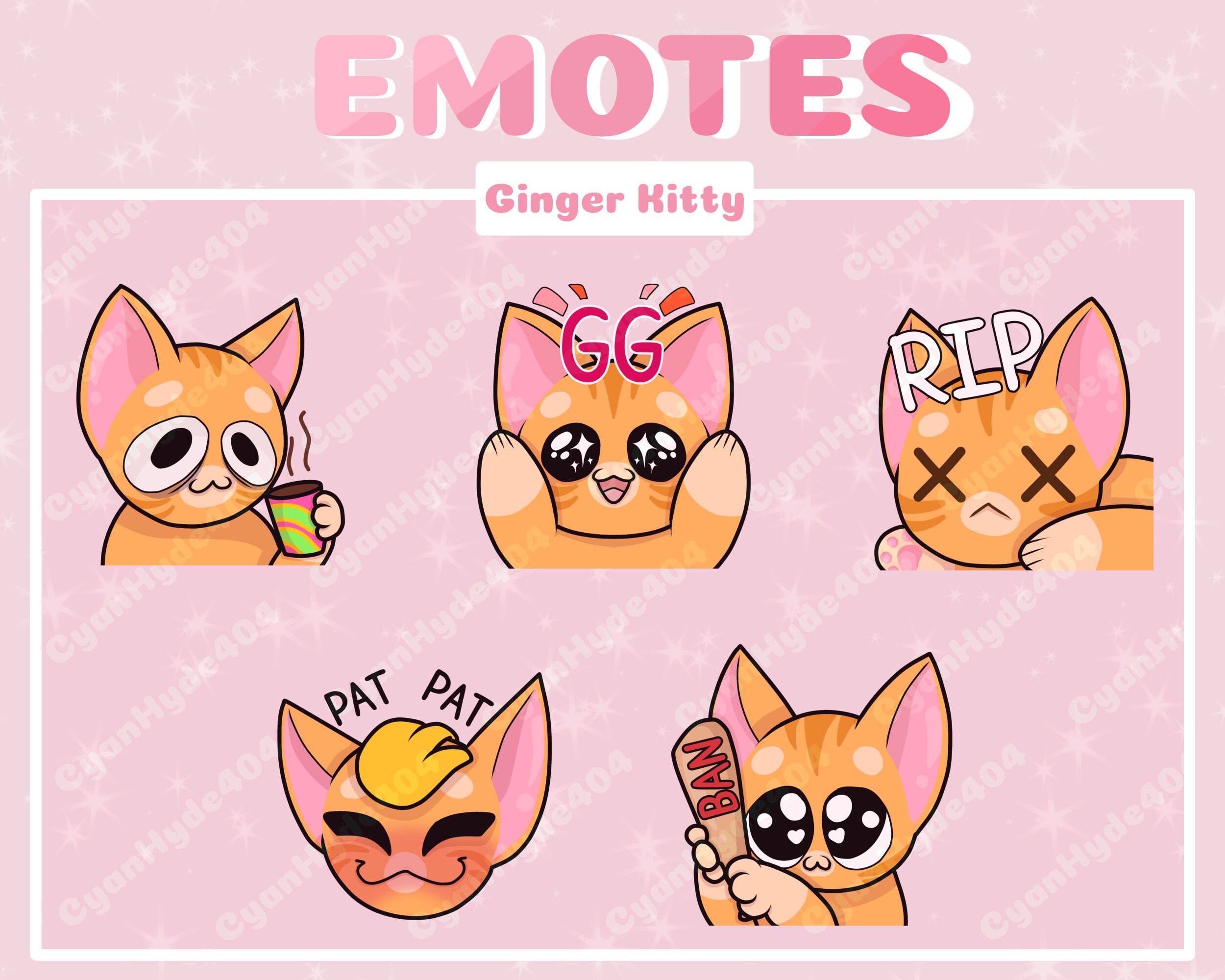 22 Kawaii Aesthetic Cat Emote Set Twitch & Discord - Etsy