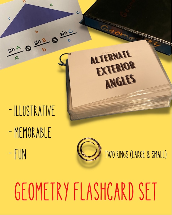 Math Flashcard Set High School Geometry 96 Count Flash | Etsy