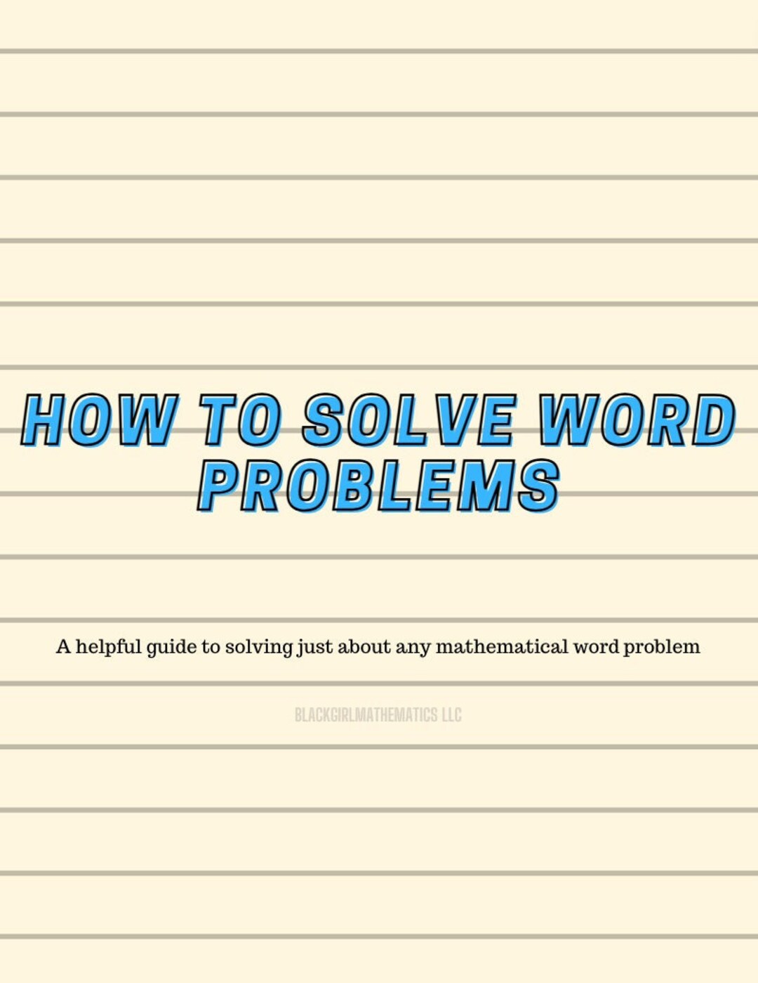 How to Solve Word Problems: Algebra - Prealgebra - Guide - Notes ...