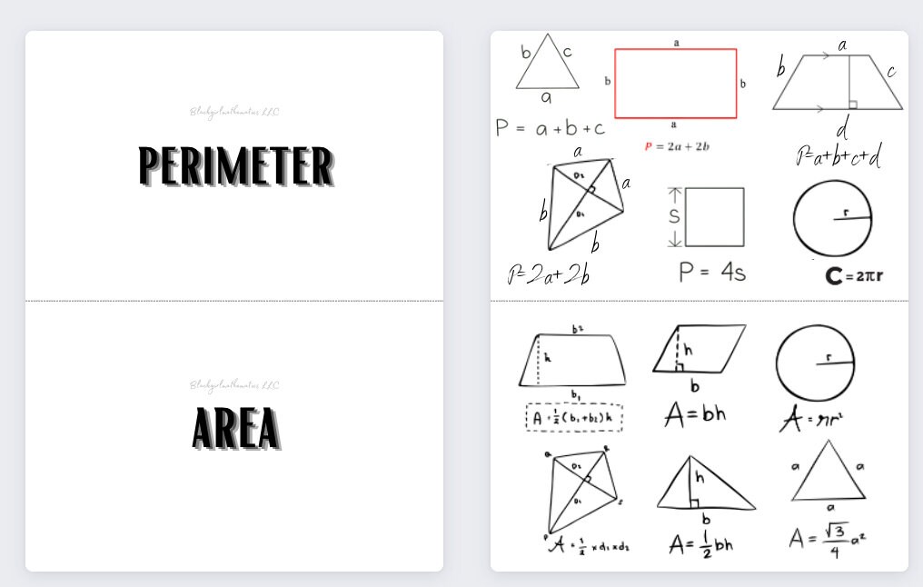 Printable High School Geometry Math Flashacards - Etsy