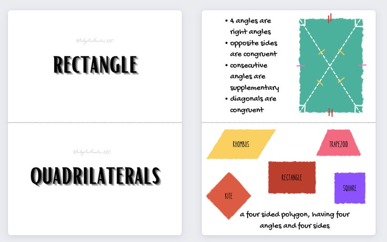 Printable High School Geometry Math Flashacards - Etsy