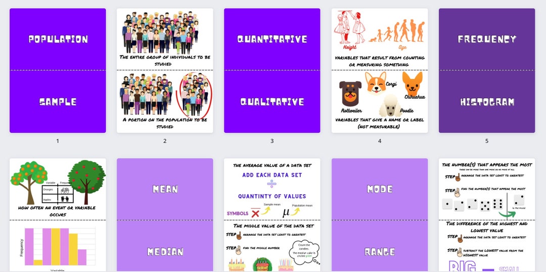 Elementary Statistics Flashcards - Etsy