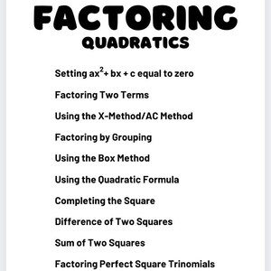 How to Factor Quadratics: 8th Grade to High School Math - Algebra ...