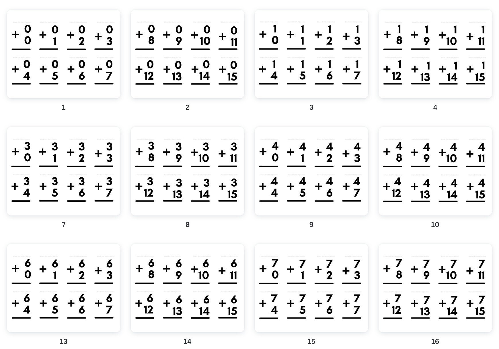 Practice Addition Flashcards - 0 to 9 - Etsy