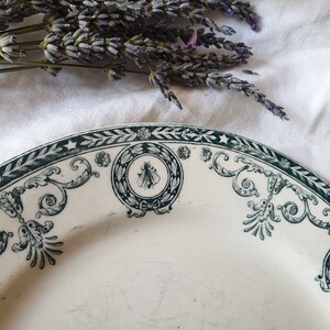 Bee Symbol Napoleon French Antique Dinner Plate, Green W Garlands ...