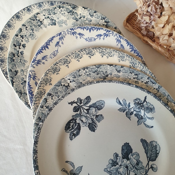 Antique Set of Transferware Plates - Etsy