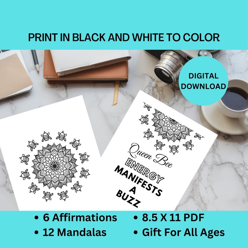 Zen Coloring Pages: 10 Coloring Pages. Manifest Self Love Activity and ...