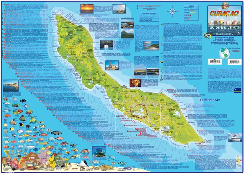 Curacao Laminated Wall Map - Etsy