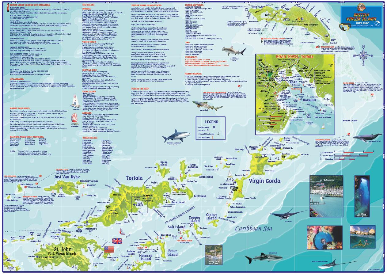 British Virgin Islands BVI Laminated Wall Map - Etsy