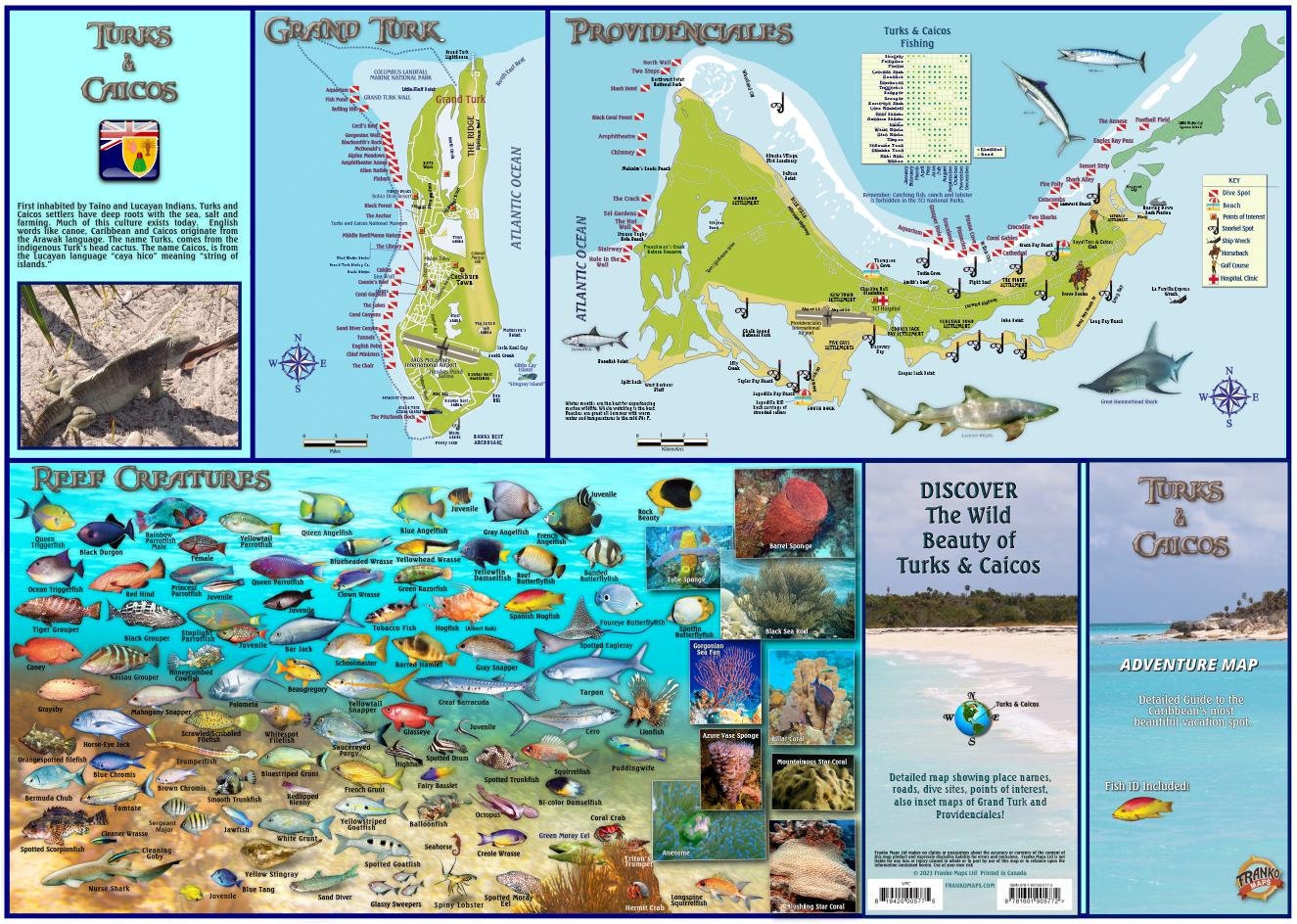 Turks & Caicos Islands Laminated Wall Map - Etsy