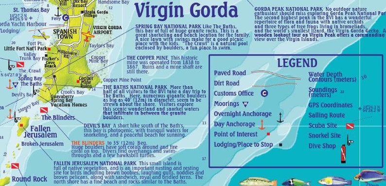 British Virgin Islands BVI Laminated Wall Map - Etsy