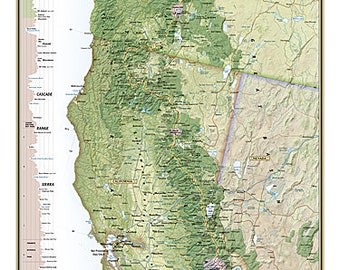 Pacific Crest Trail Map-pacific Crest Trail Hiking Map Print-pacific ...