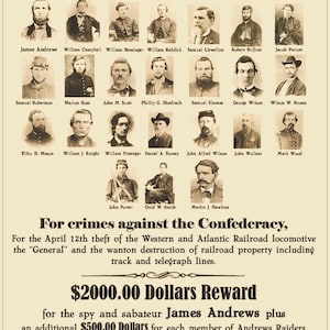 Great Locomotive Chase Civil War History Wall Map - Etsy