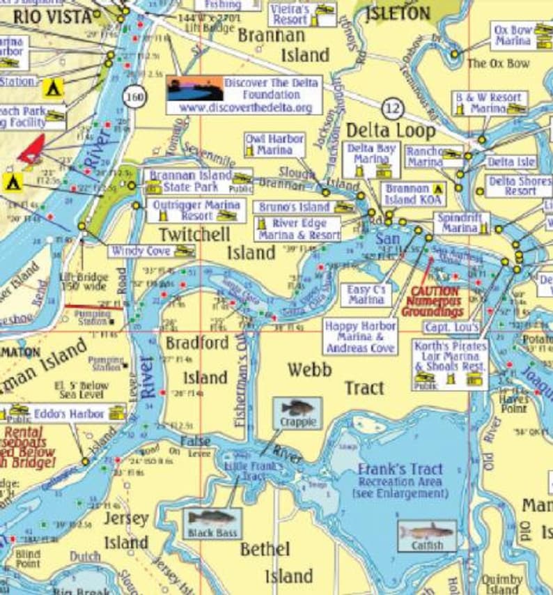 California Delta Waterways Laminated Wall Map - Etsy