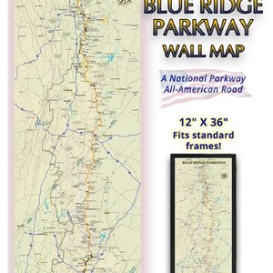 Blue Ridge Parkway Wall Map - Etsy