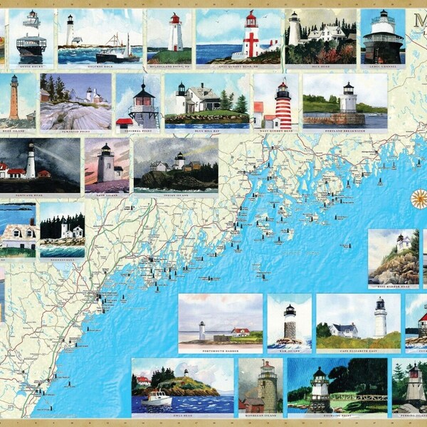 Maine Lighthouse - Etsy