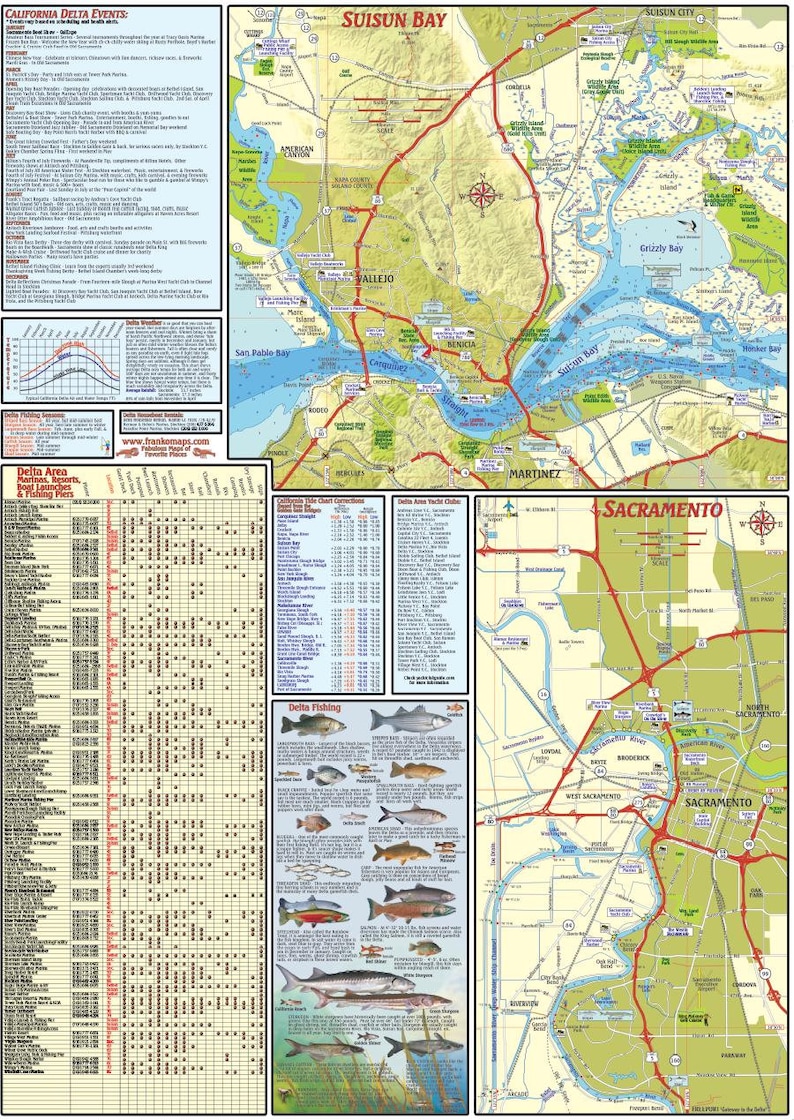 California Delta Waterways Laminated Wall Map - Etsy