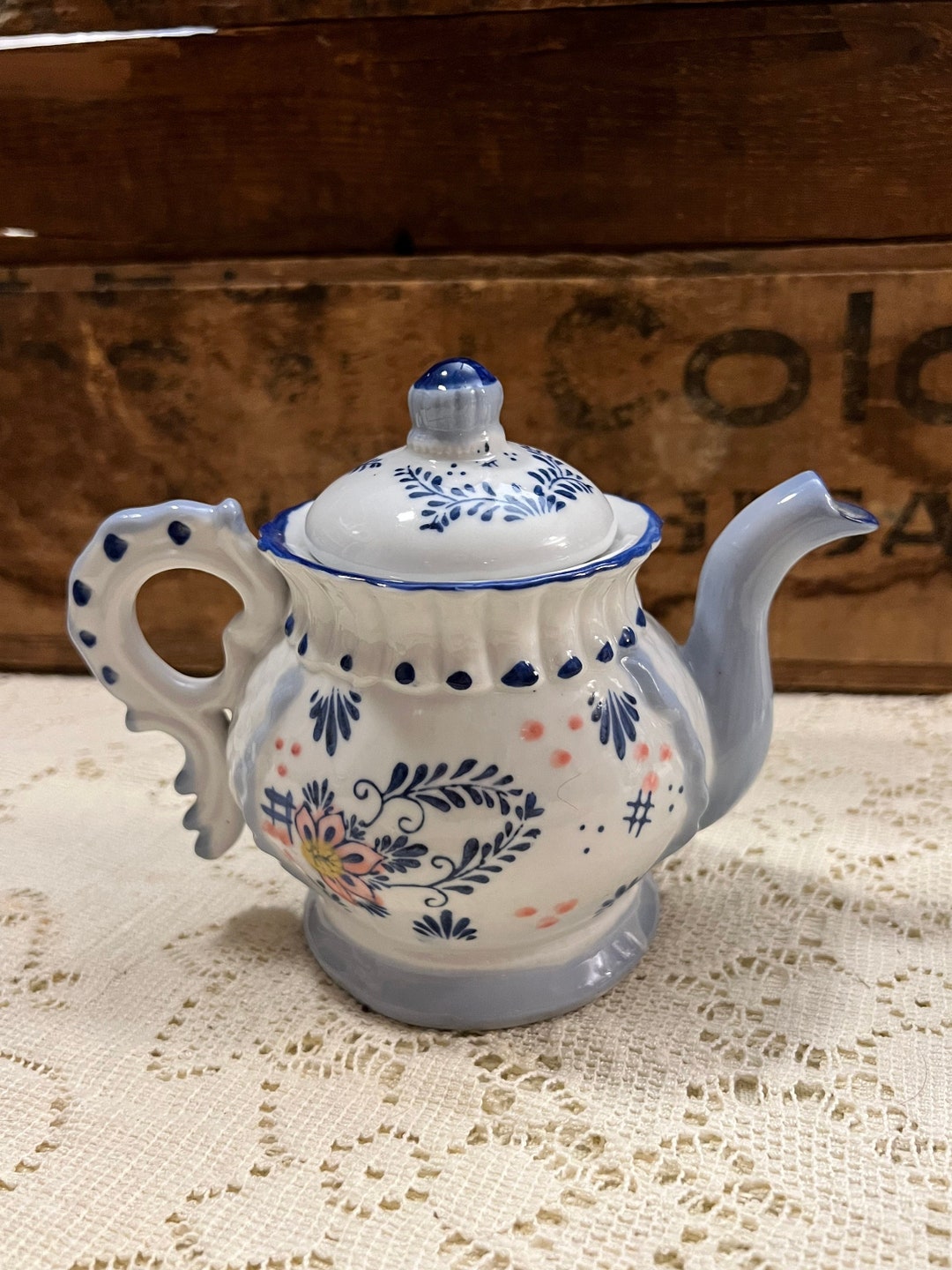 Vintage Small Floral Teapot - Etsy