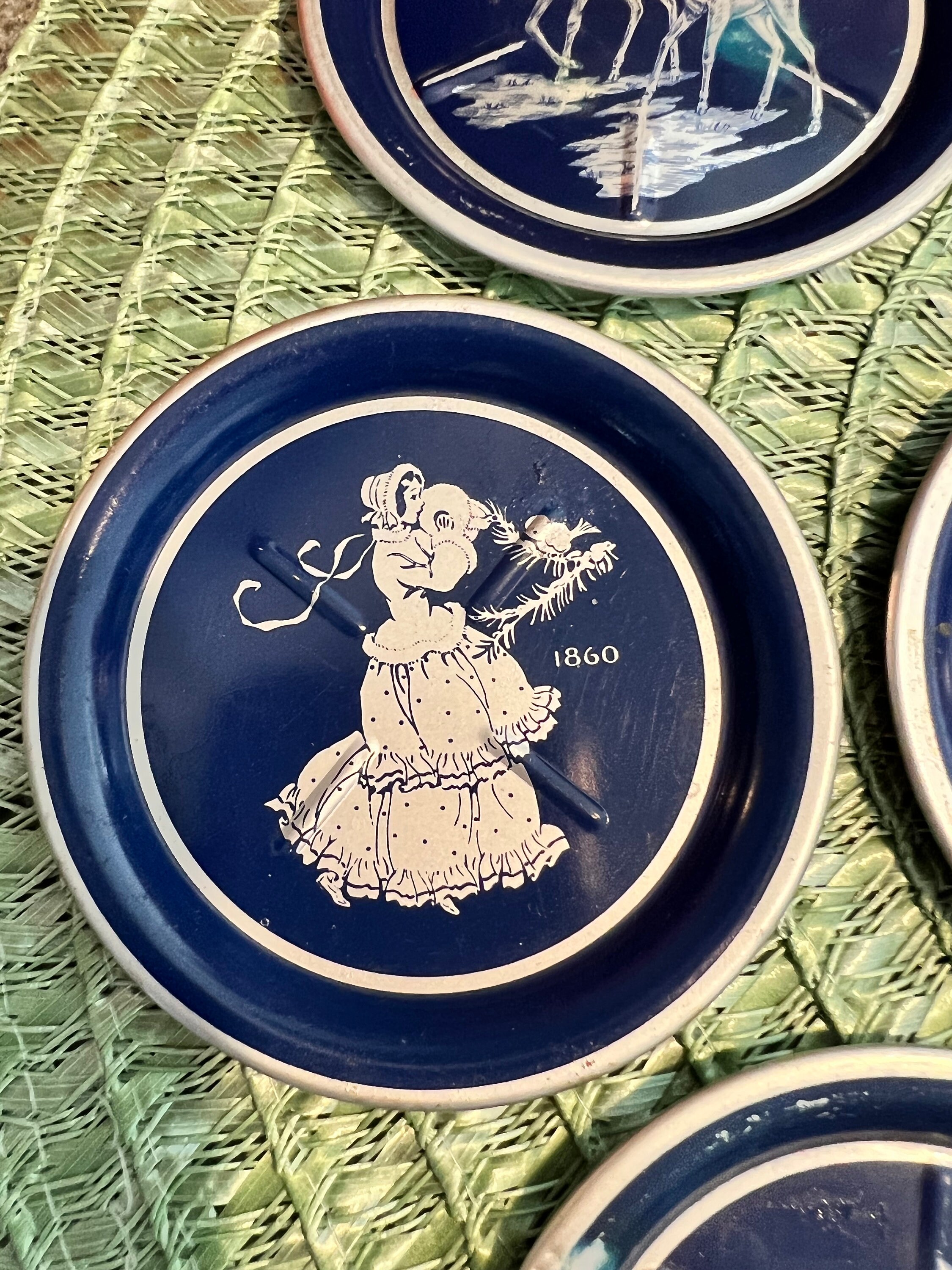 Vintage Metal-aluminum Coaster Set - Etsy