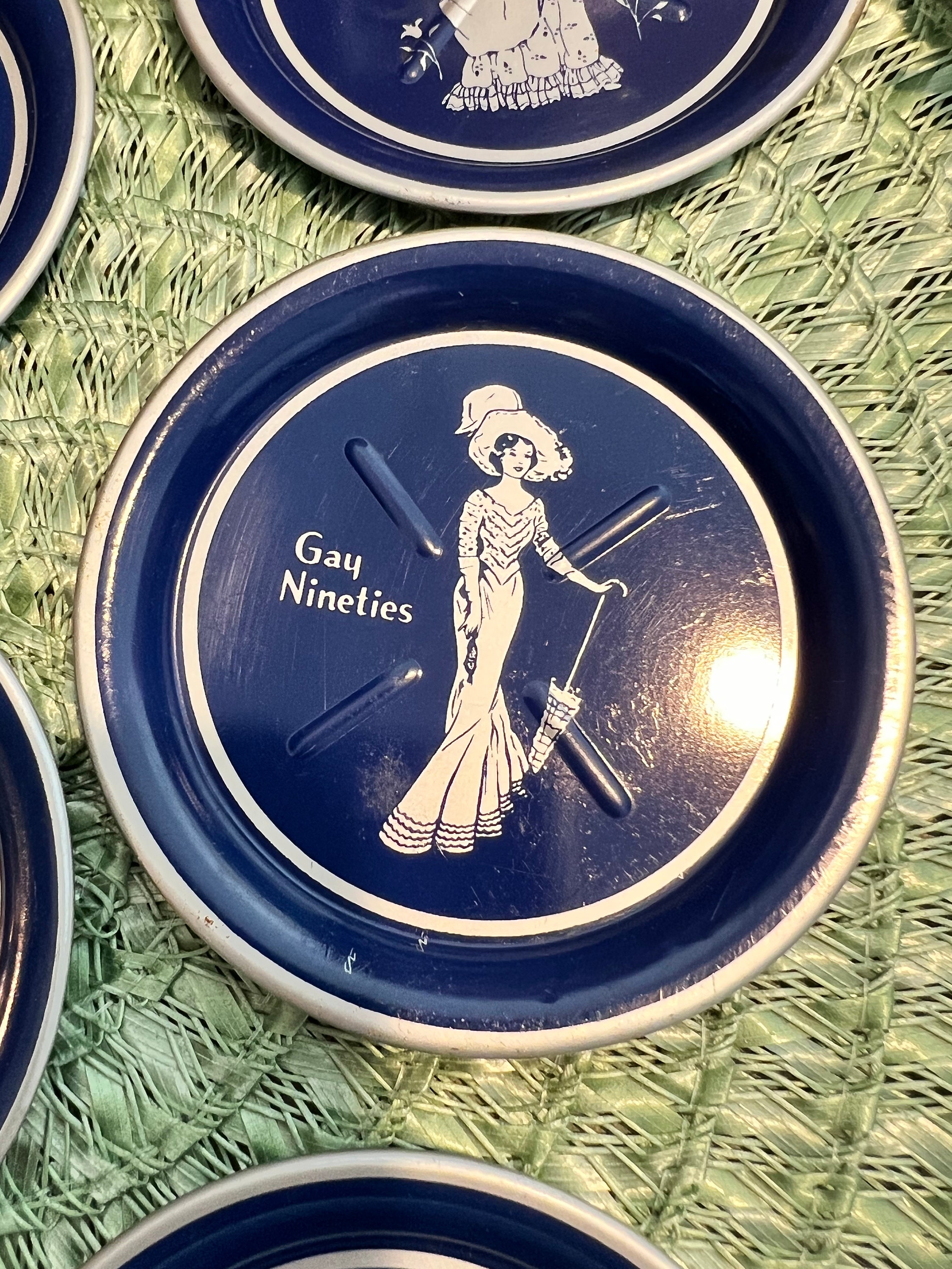 Vintage Metal-aluminum Coaster Set - Etsy