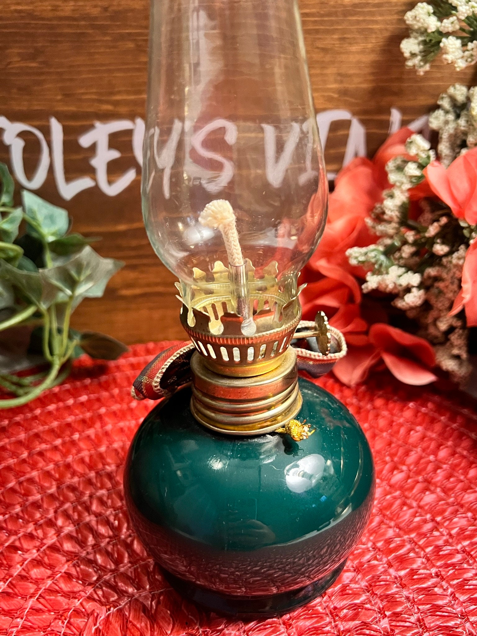 Vintage Lamplight Farms Glass Oil Lamp. - Etsy
