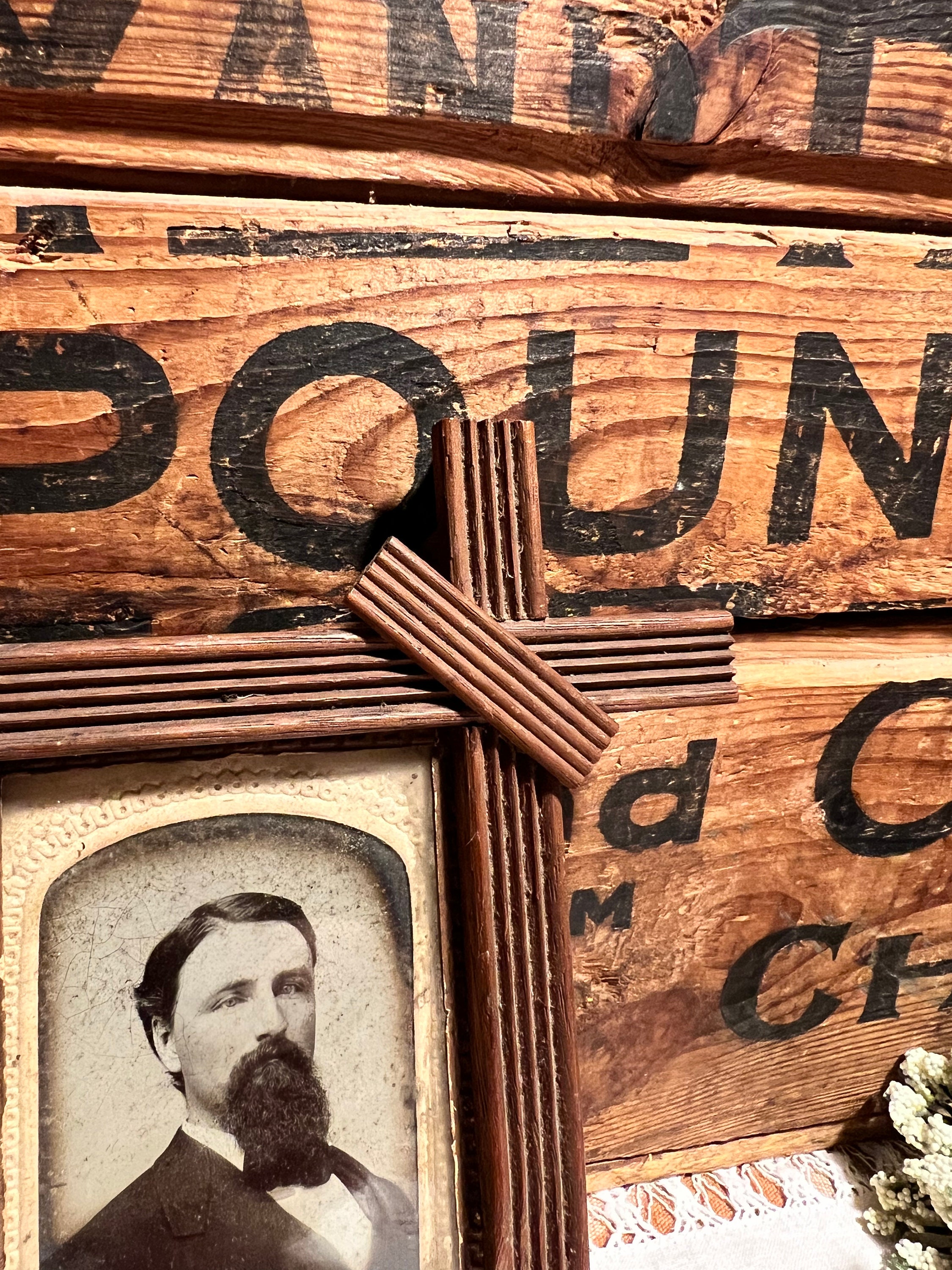 Antique Adirondack Style Frame With Tin-type Picture - Etsy