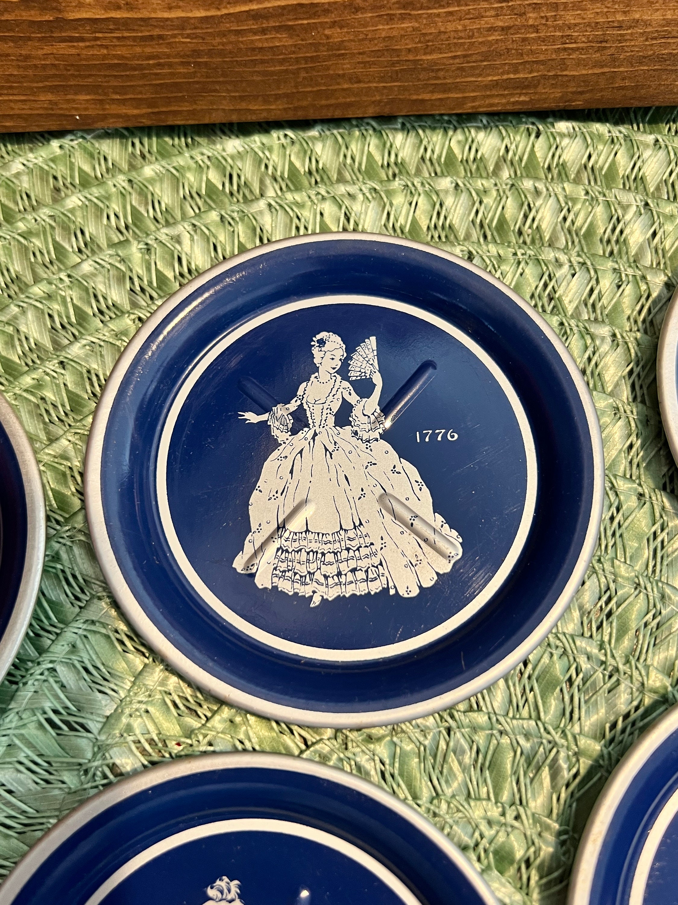 Vintage Metal-aluminum Coaster Set - Etsy