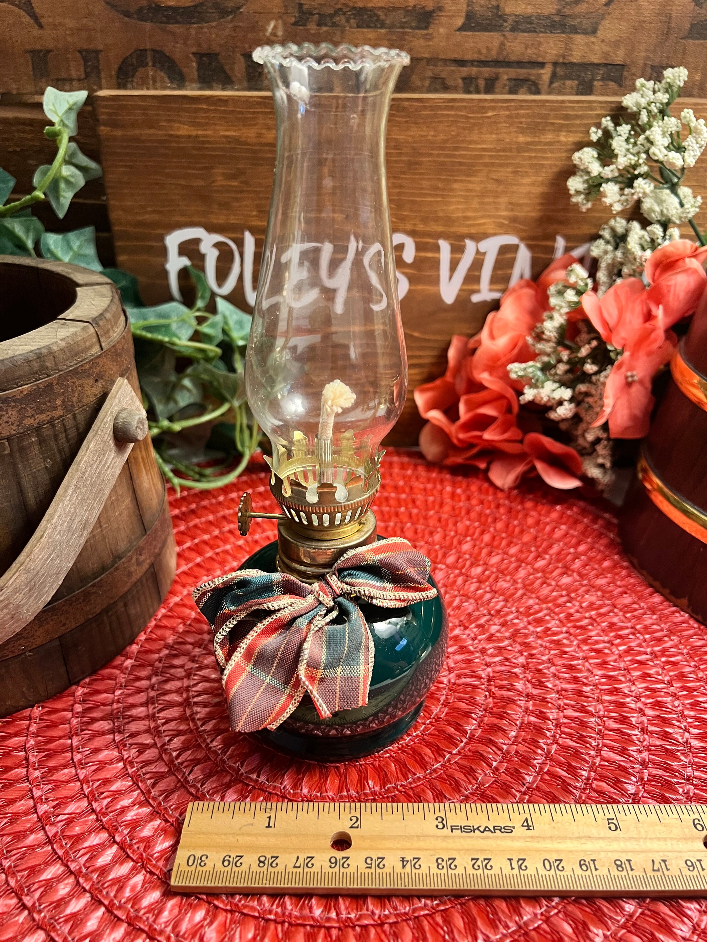 Vintage Lamplight Farms Glass Oil Lamp. - Etsy