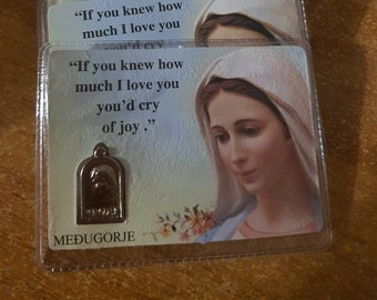 Medjugorje Plastic Prayer Card With 5 Stones (2 Pcs) - Etsy