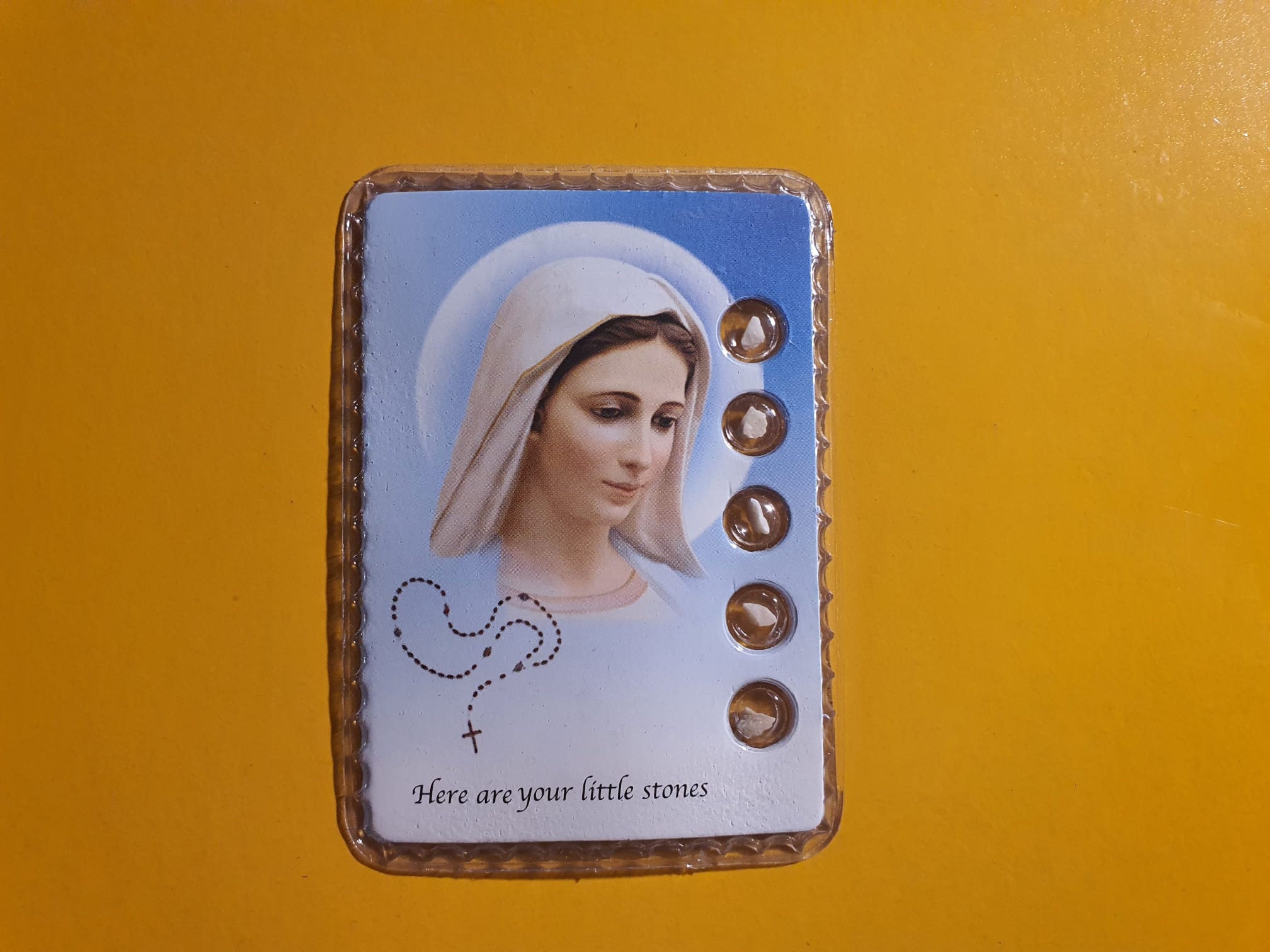 Medjugorje Plastic Prayer Card With 5 Stones (2 Pcs) - Etsy