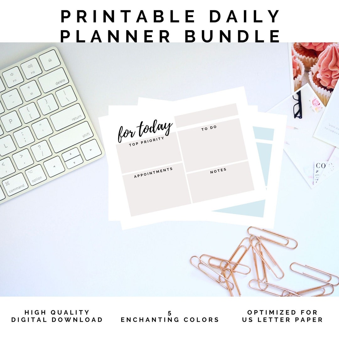 Printable Daily Planner Bundle, Undated Day Planner Printables - Etsy