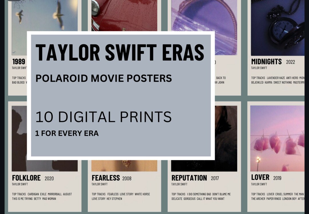 Taylor Swift Eras Tour Aesthetic Polaroid Album Posters, Printable Eras ...