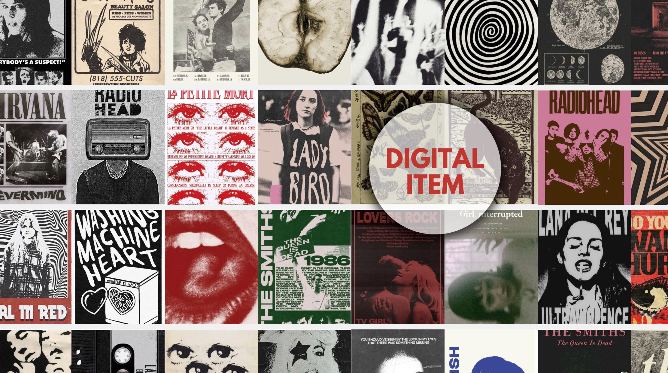 50 PCS Grunge Wall Collage Kit, Printable Downtown Girl Posters ...