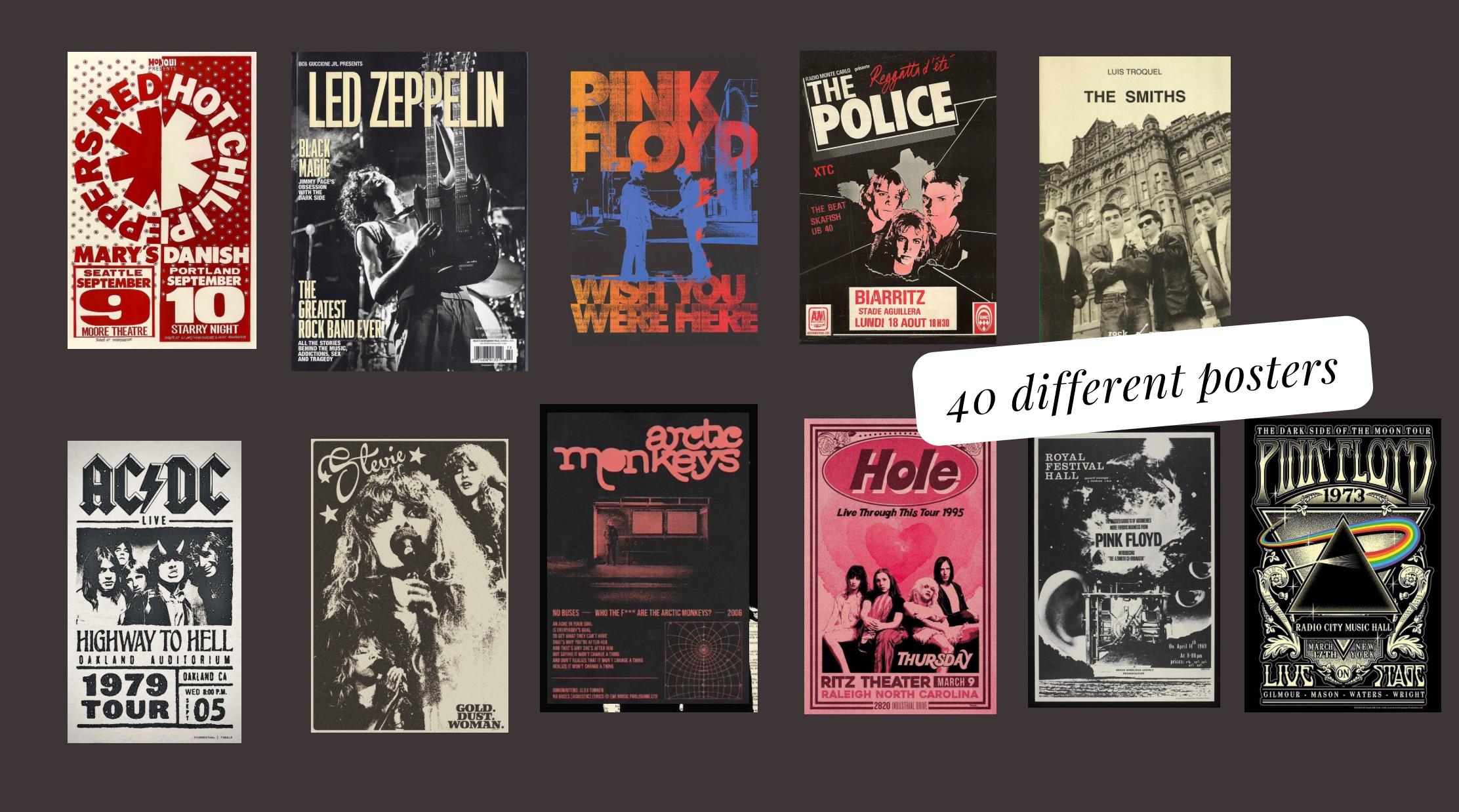 40 PCS Retro Wall Collage Kit, Vintage Music Posters, Retro Music ...