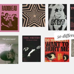 50 PCS Grunge Wall Collage Kit, Printable Downtown Girl Posters ...