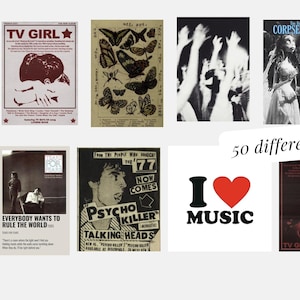 50 PCS Grunge Wall Collage Kit, Printable Downtown Girl Posters ...