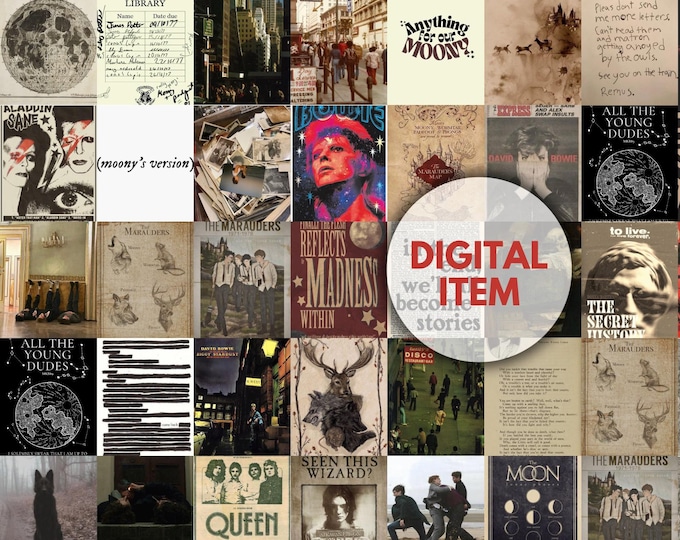 50 PCS Grunge Wall Collage Kit, Printable Downtown Girl Posters ...