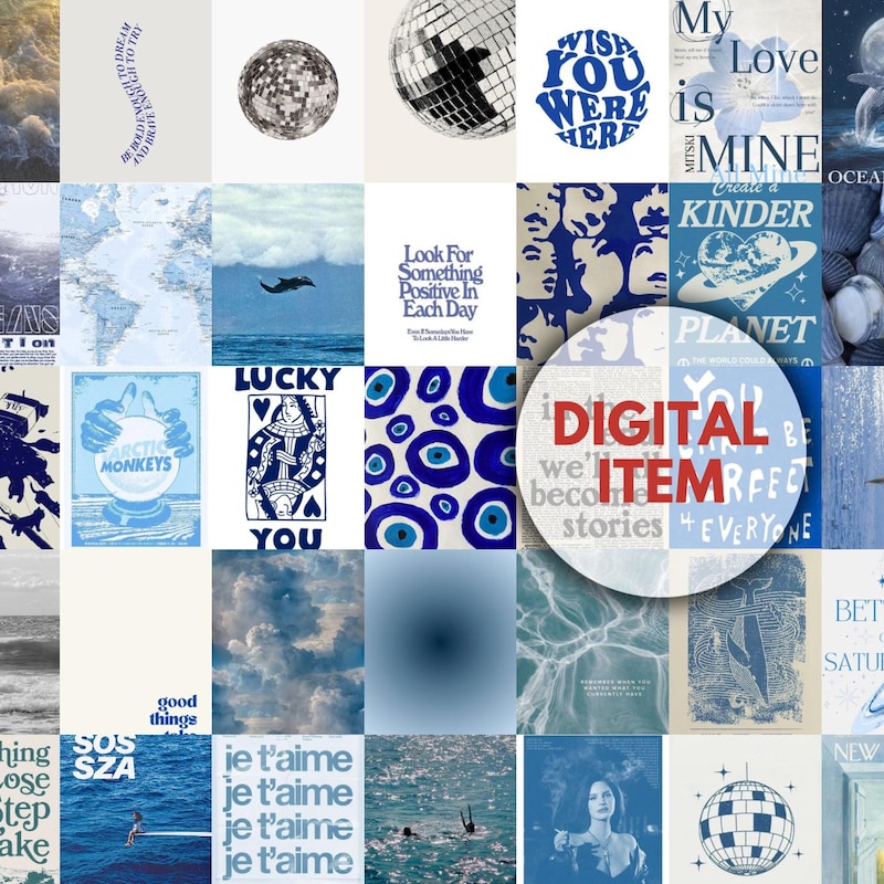 Blue Collage Kit - Etsy