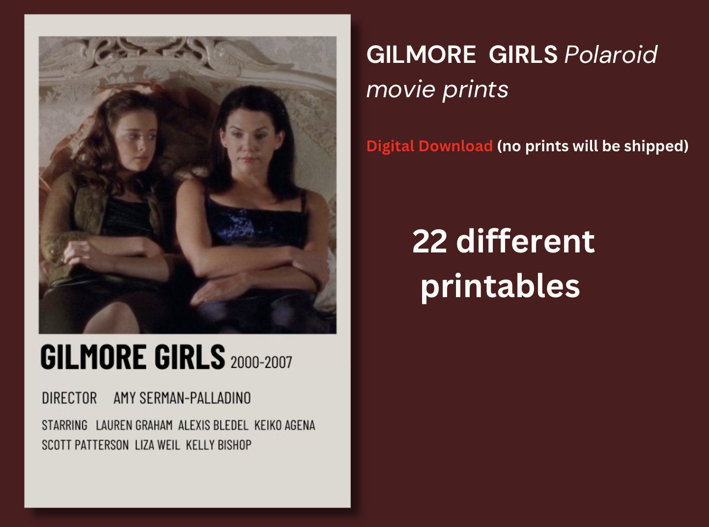 Gilmore Girls Polaroid Movie Posters Printable, Gilmore Girls Fall ...