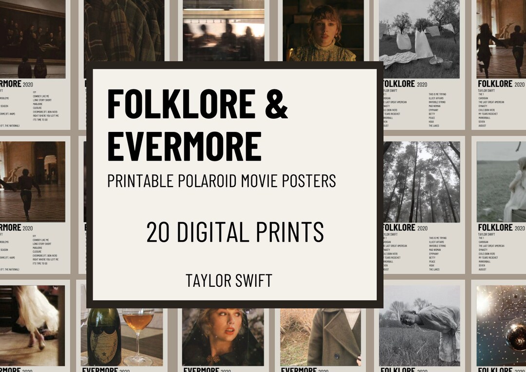 Folklore and Evermore Printable Polaroid Movie Posters Taylor - Etsy