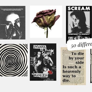 50 PCS Grunge Wall Collage Kit, Printable Downtown Girl Posters ...