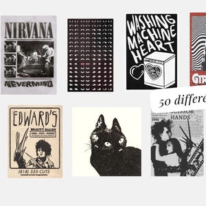 50 PCS Grunge Wall Collage Kit, Printable Downtown Girl Posters ...