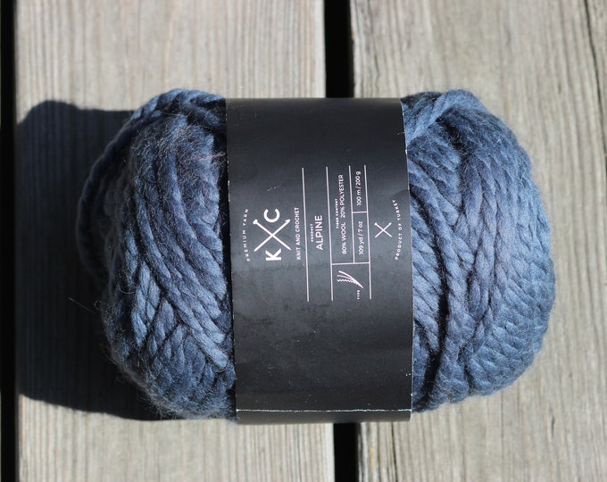 KC Alpine Yarn, Slate Yarn, Super Bulky Yarn, Wool Blend Yarn, Blue ...