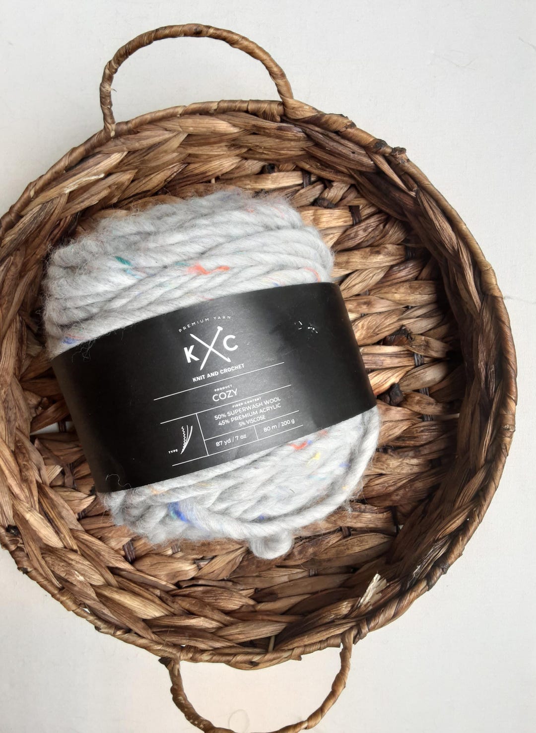 KC Cozy Yarn, KC Gray Multi Yarn, Super Bulky Bulky Yarn, Discontinued ...