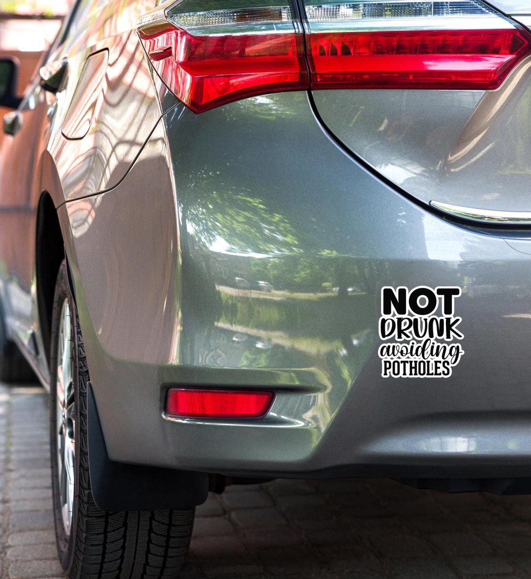 Not Drunk Avoiding Potholes Sticker | Fun Car Decal | Funny Road Safety ...